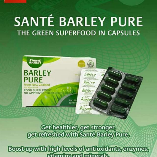 ☼sante barley Pure 500mg 60-capsule authentic from new zealand set of 1 ...