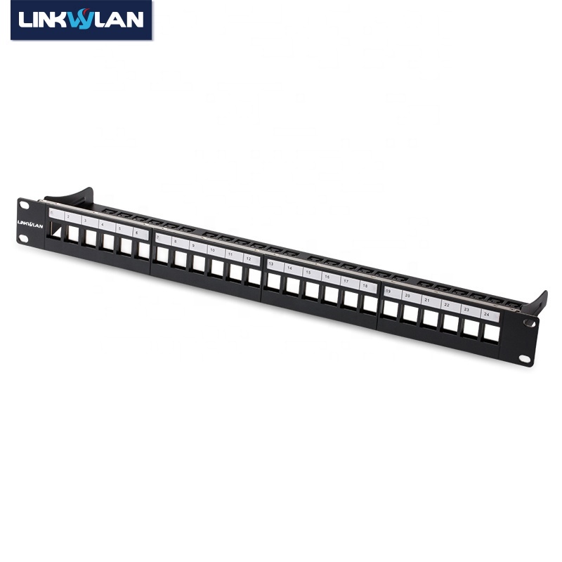 Linkwylan LW-PAN24-LK 19" 1U 24-Port Blank Empty Patch Panel Shielded ...