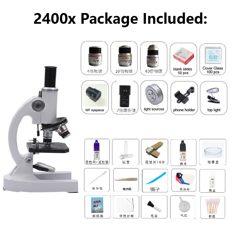 Geefuntech Biological Microscope 120x-2400x Students Educational ...