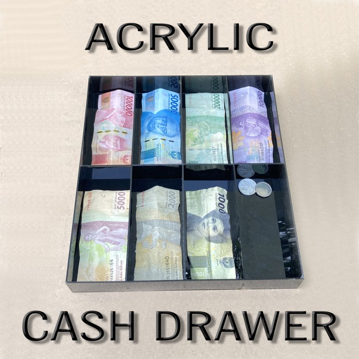 Acrylic Cash Drawer - Cashier Desk Box Drawer Holder Acrylic Money ...