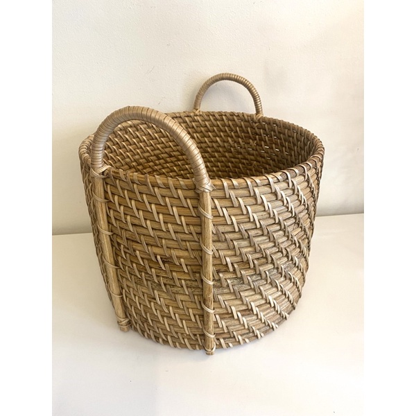 Native Handwoven rattan/Labtang storage basket/planter with handle ...