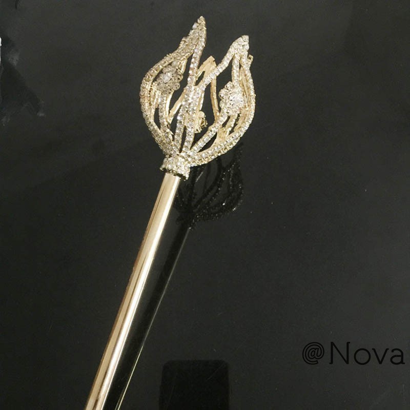 High Quality Fairy Princess Queen Flower Tulip Scepter Faux Rhinestone ...