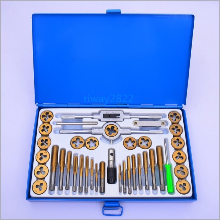 40-Piece Tap and Die Set-Includes SAE Inch and Metric Sizes, Threading ...