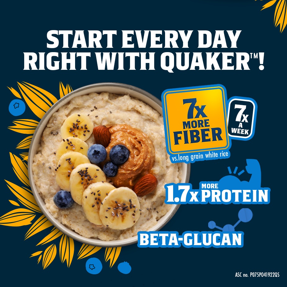 Quaker Quick Cooking Oatmeal 1kg (Jar) | Shopee Philippines