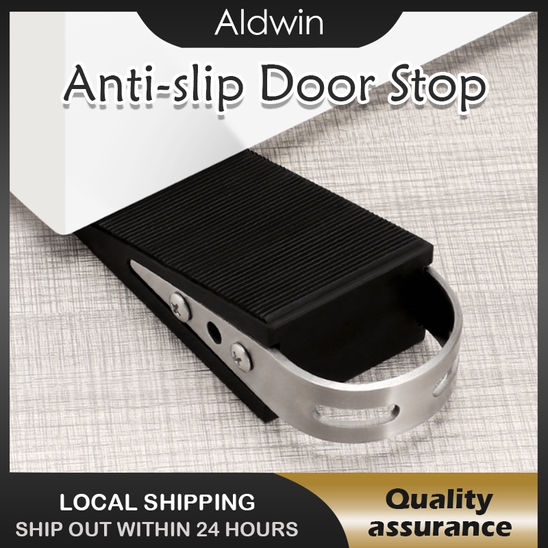 【PH Local】Rubber Door Stopper Wedge Block Guard Wind Dust Blocker ...