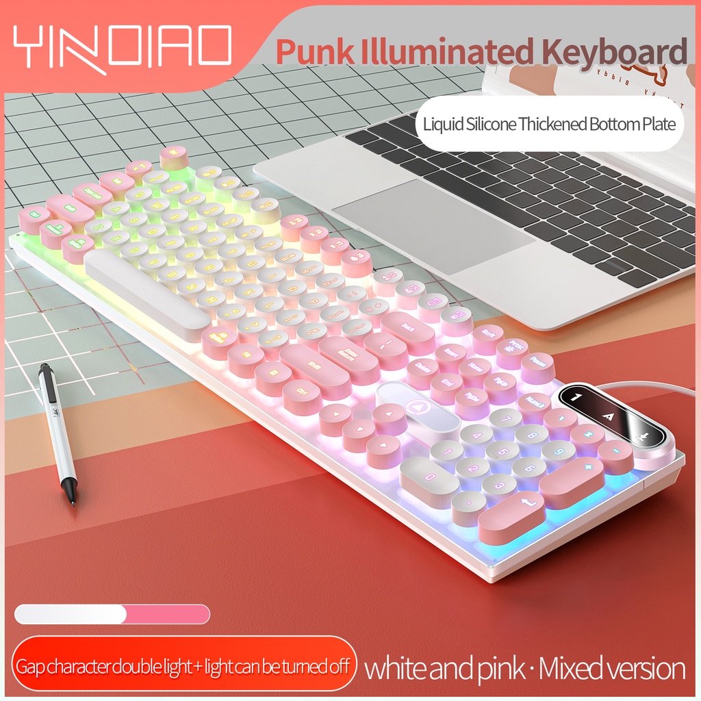 Gaming Keyboard Mechanical Feel Two-color Chocolate Keycap Color ...