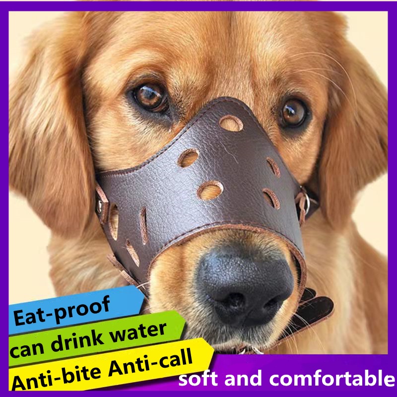 Dog Mouth Cover Adjustable Anti-barking Anti-biting Mask Muzzle for Dog ...