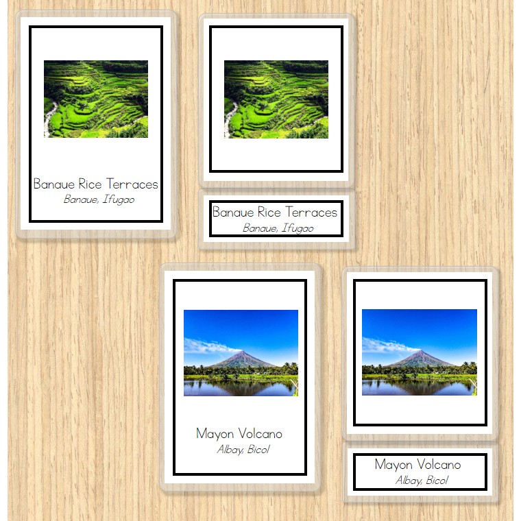 PHILIPPINE TOURIST SPOTS - Montessori Three-Part Cards / Nomenclature ...