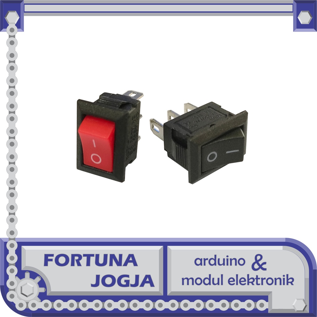 HITAM MERAH Spdt KCD11 Red Black Power Rocker Switch 10x15mm | Shopee ...