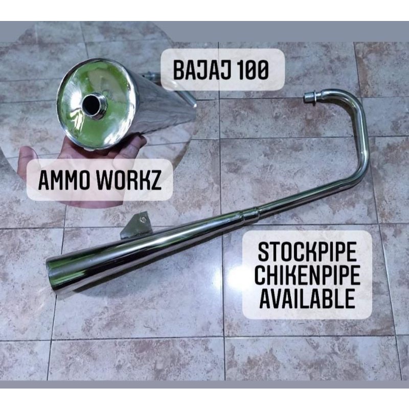 Bajaj100 Kawasaki chicken pipe double elboe stainless304 makapal plug ...