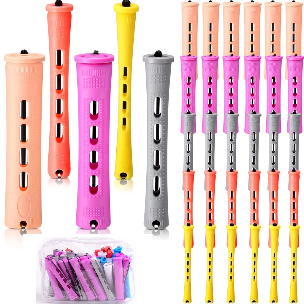 Cold Wave Perm Rods Curling Hair No Heat Non-Slip Elastic Perming ...