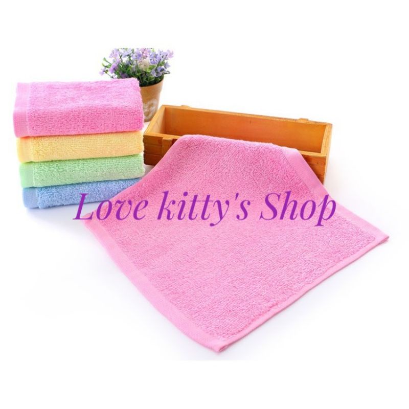 FACE TOWEL PLAIN WHITE & COLORED COTTON 25x25CM | Shopee Philippines