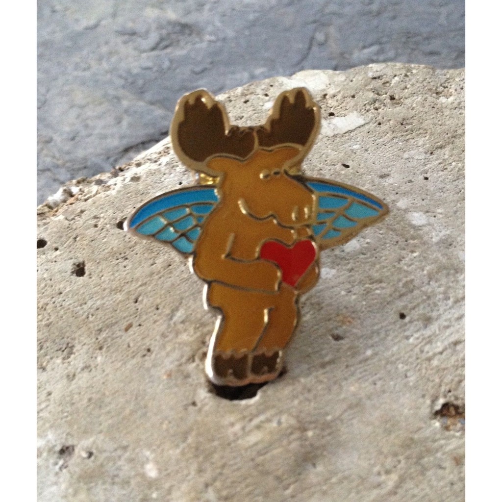 Cutest Fun Enamel Moose with Wings Angel Shirt Pin | Shopee Philippines