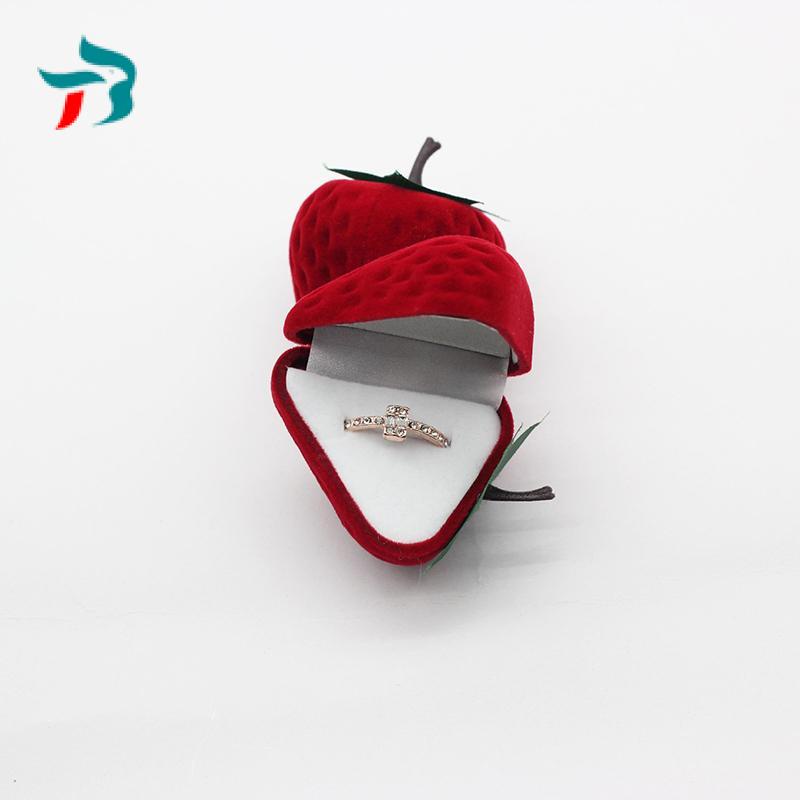 Strawberry Flocking Jewelry Box Ring Box Jewelry Box Flannel Earrings ...