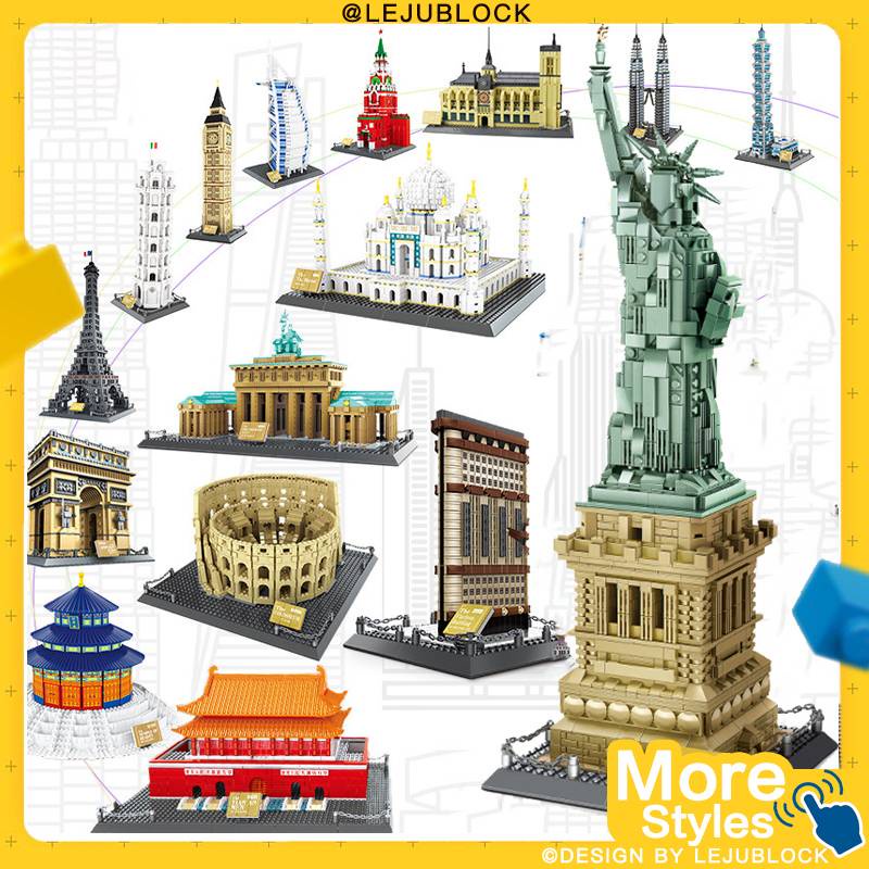 【LEJUBLOCK】WANGE World famous architecture buildings blocks Notre Dame ...