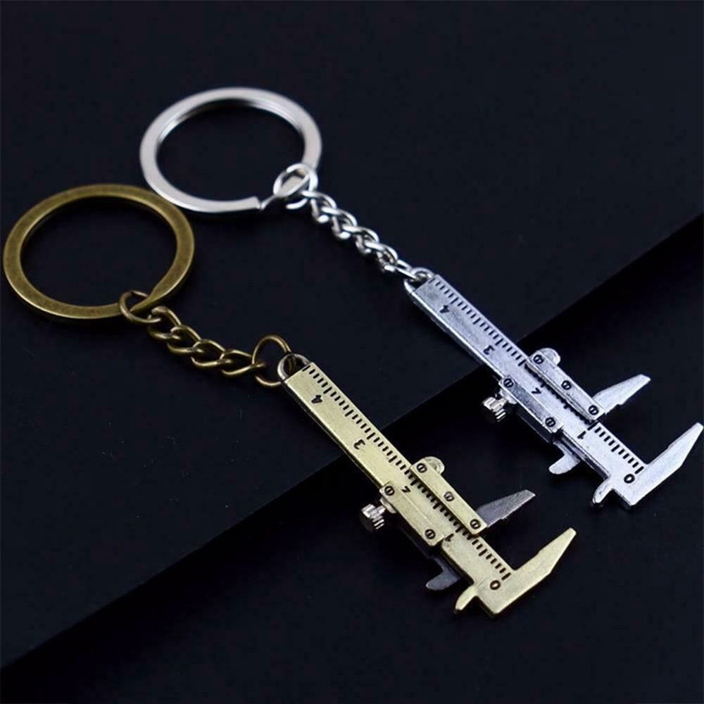 Practical Mini Vernier Caliper Pendant Slider Slides Keyring Keychain ...