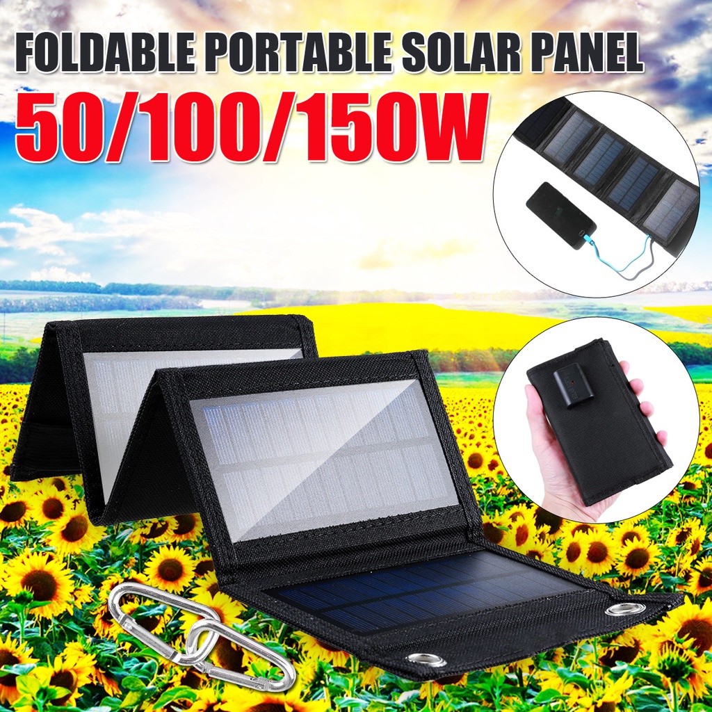 USB Foldable Solar Panel Flexible Small Waterproof Folding Portable ...