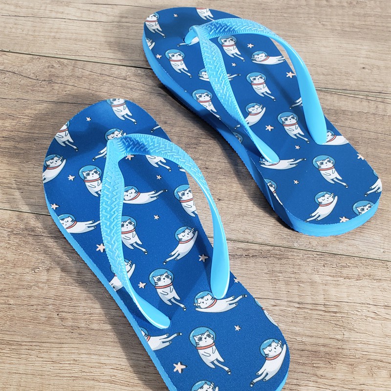 Unisex Men Women Kids Flip Flops Sliders Beach Slipper with Lovely Cat ...