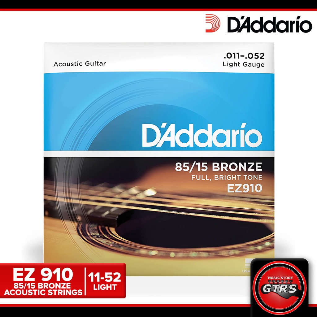 D'addario EZ910 Acoustic Guitar Strings Set .011-.052 | Shopee Philippines