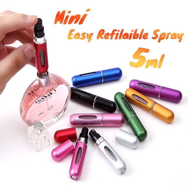 5ml Portable Mini Refillable Perfume Bottle Spray Scent Pump Empty ...