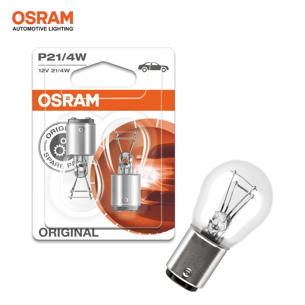 Osram 7225 02B (2pcs) P21 4W 12V BAZ15d 566 Halogen Bulb Automotive ...