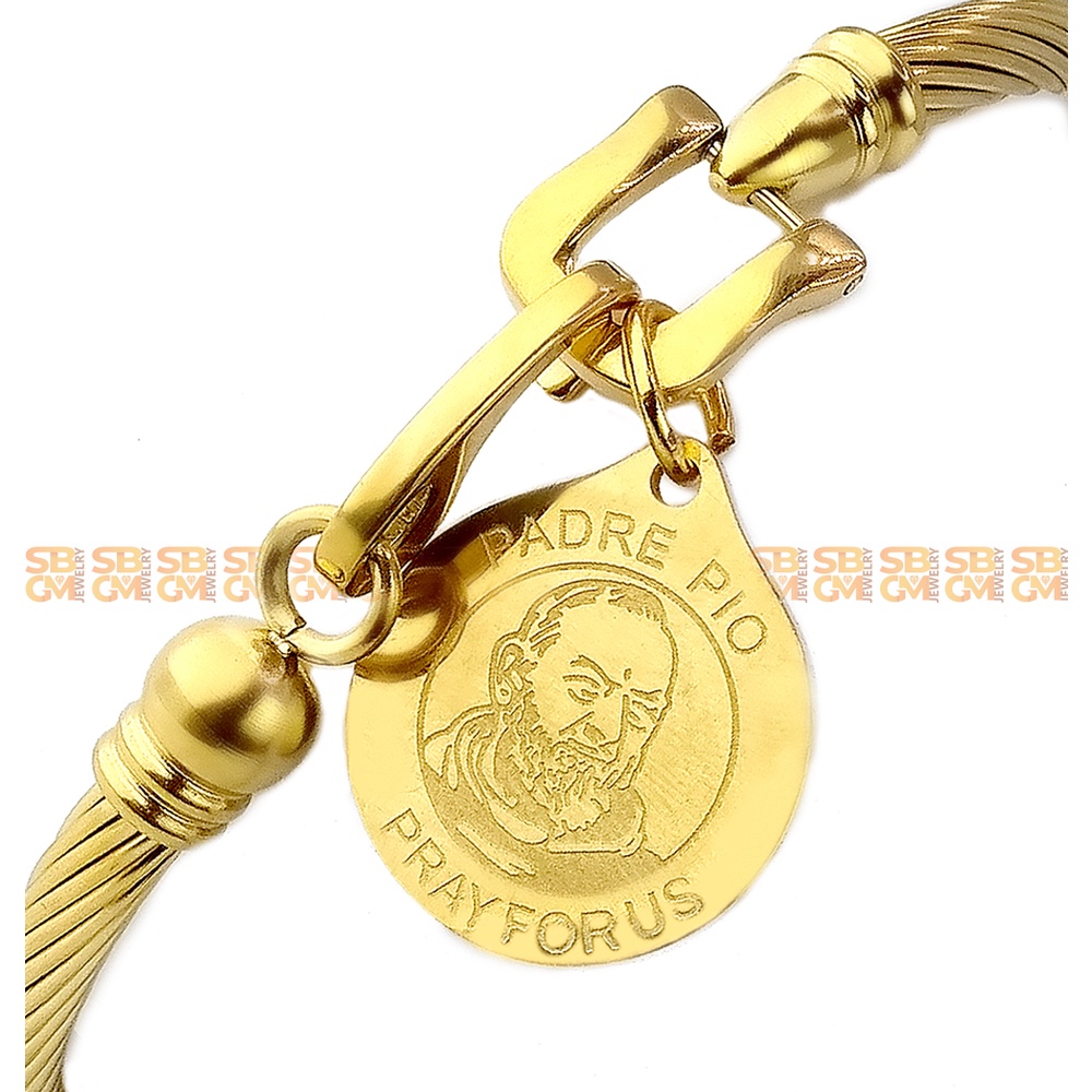 SBGM High Quality Authentic Stainless Steel 316l 18k Gold Plated Padre ...