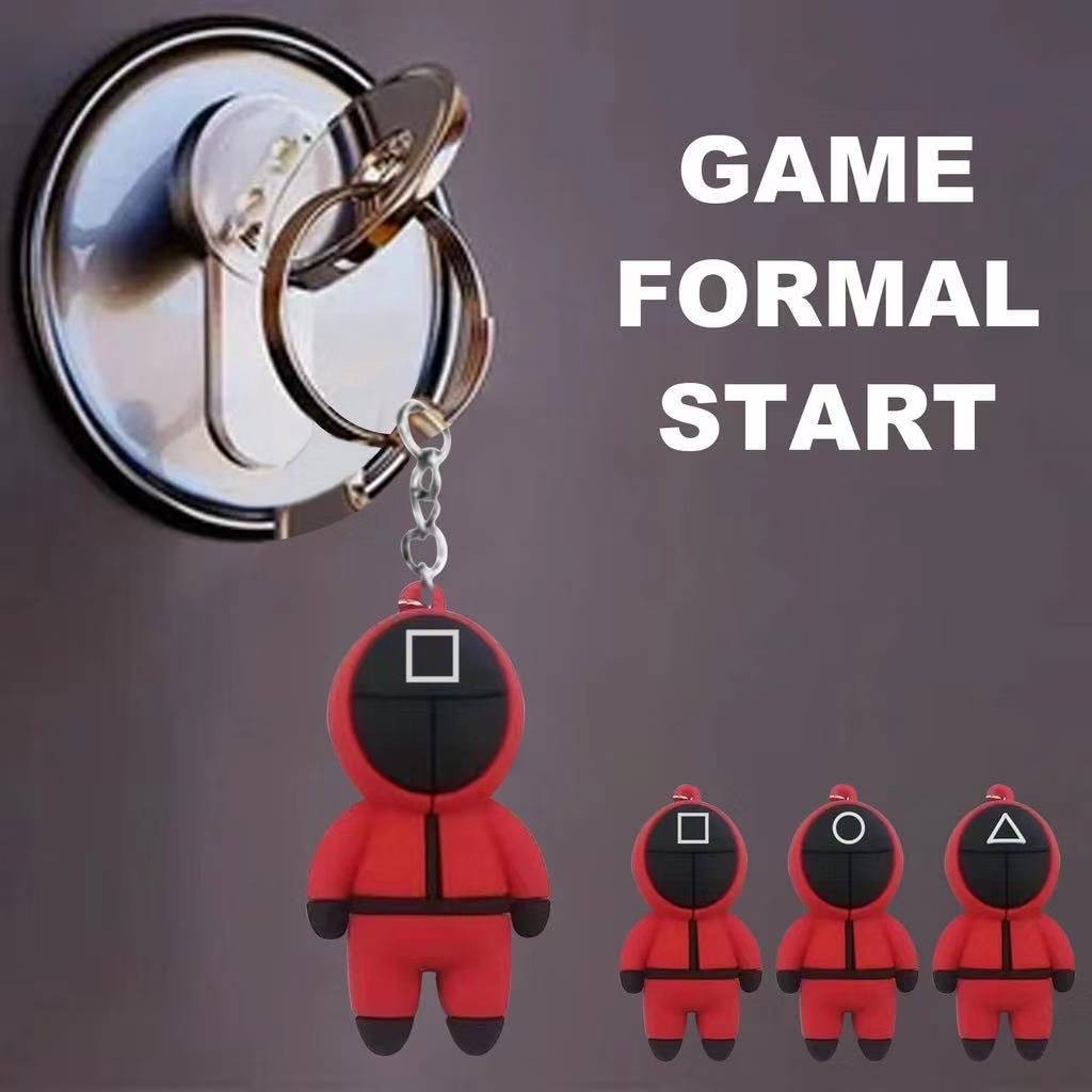 [ZXM]Squid Game Keyring Keychain Car Backpack Pendant Red Guard ...