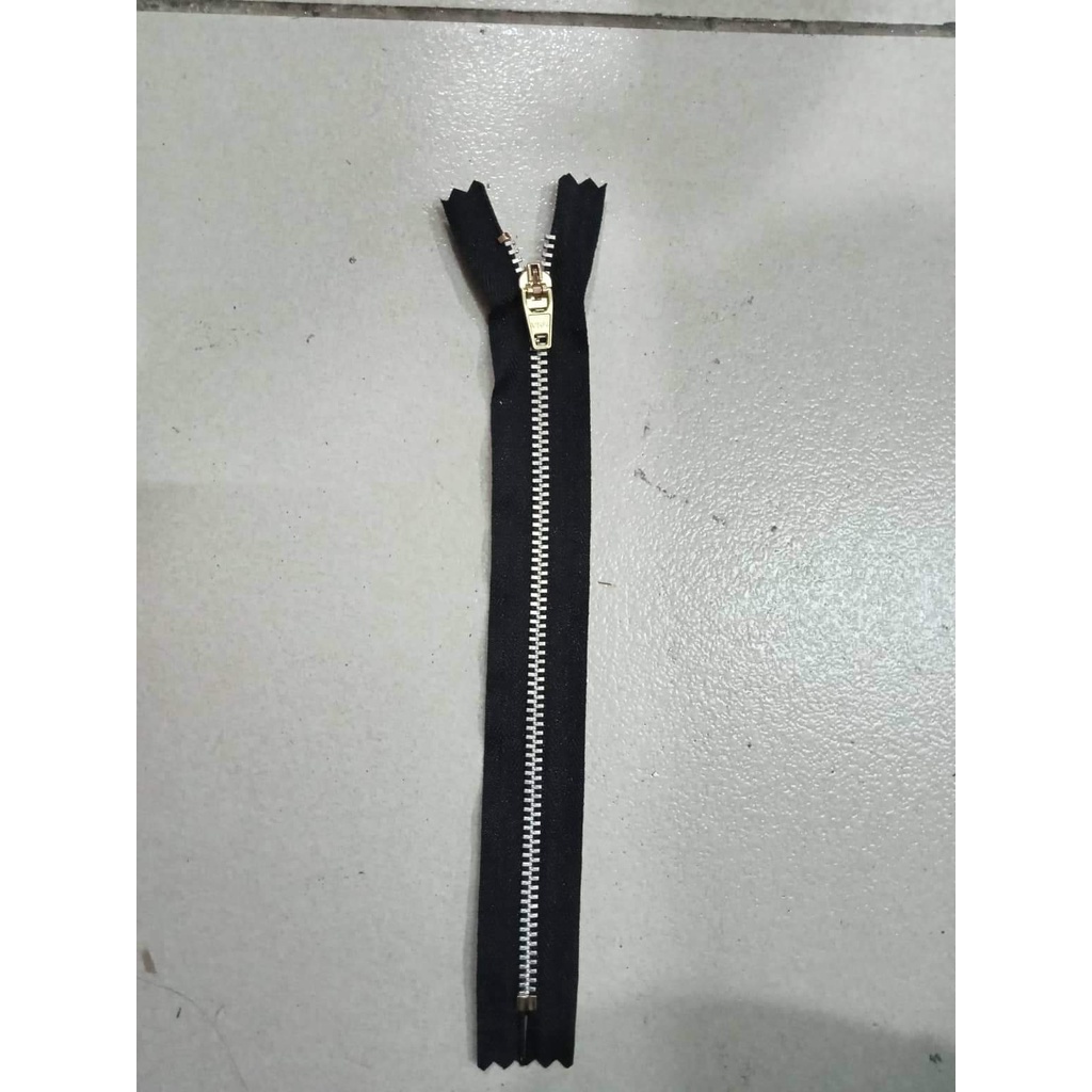 8 inches Heavy Duty YKK Zipper with Gold Slider and Silver Teeth ...