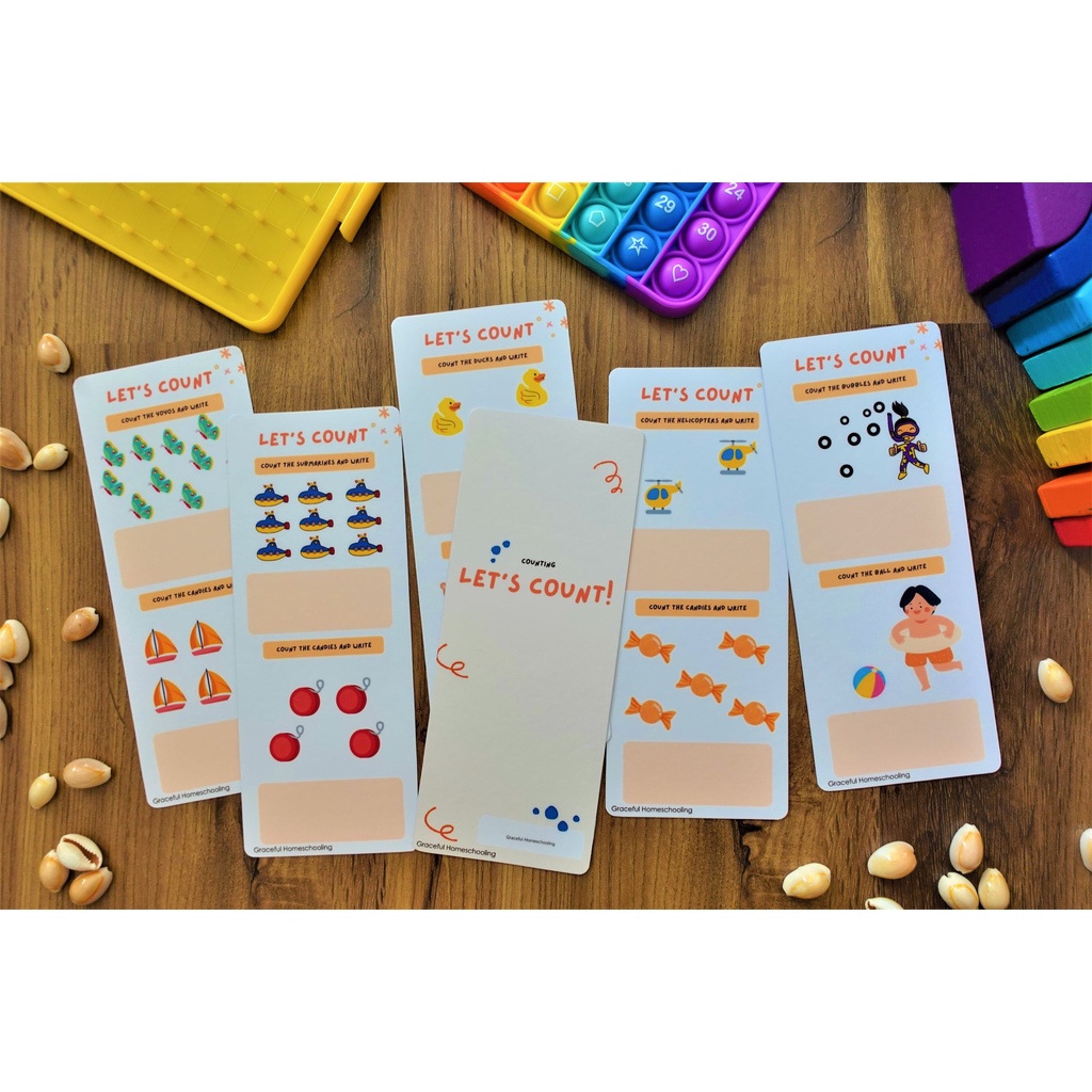 Math Flashcards: Counting Activity (Let's Count) | Shopee Philippines