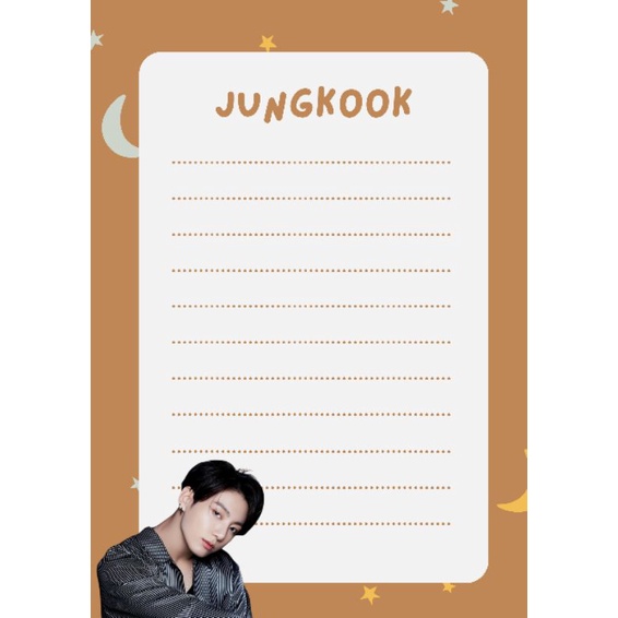 BTS, Jin, Jimin, Suga, Rm, Taeyung, Jungkook, J Hope Inspired Notepad ...
