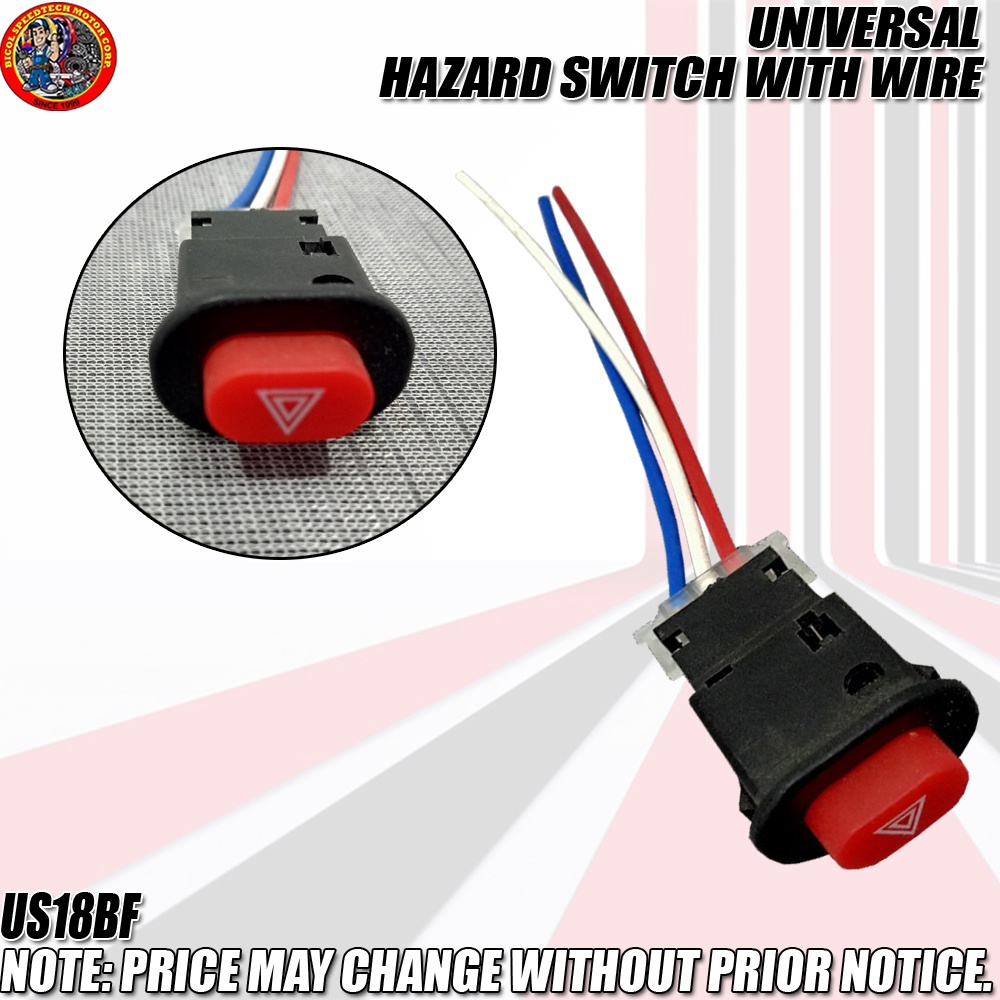 UNIVERSAL HAZARD SWITCH WITH WIRE (US18BF) | Shopee Philippines