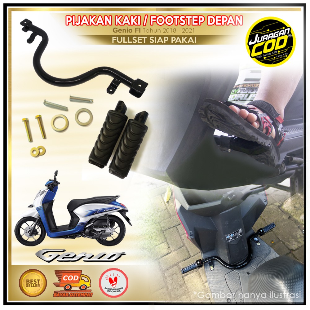 Front Footrest Bastep Footstep Matic Honda Genio Fi ESP 2018-2021 Fullset Ready To Use And ...