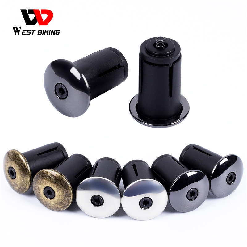 WEST BIKING Bicycle Handlebar Grip Cap Aluminium Alloy Expansion Plug ...