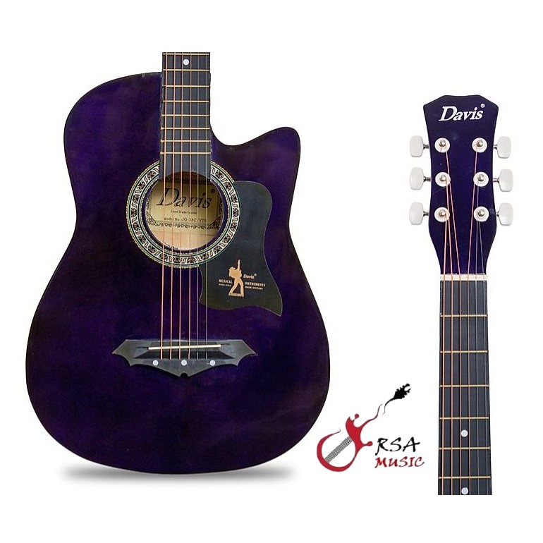 Davis Acoustic Guitar Low Action w CAPO, STRINGS, BAG, PICK by RSA ...