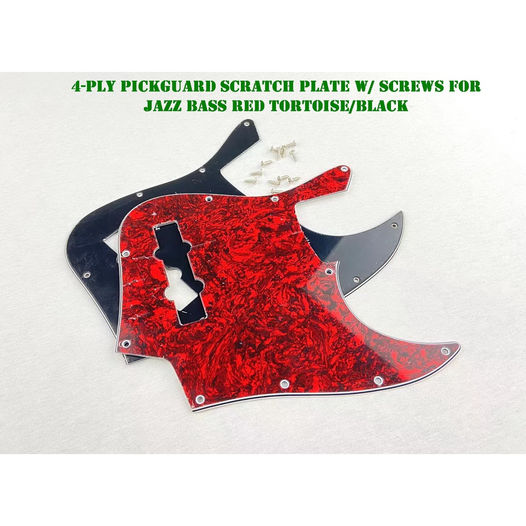 3-Ply Pickguard Scratch Plate w/ Screws for Jazz Bass Red Tortoise ...
