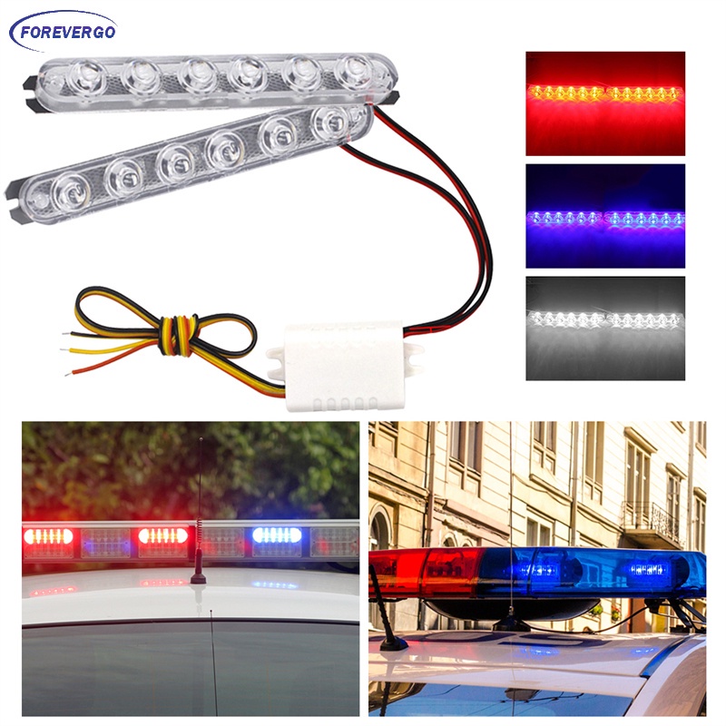 RE 2Pcs Strobe Police Light 6 LED Car Truck Motorcycle Flashing ...