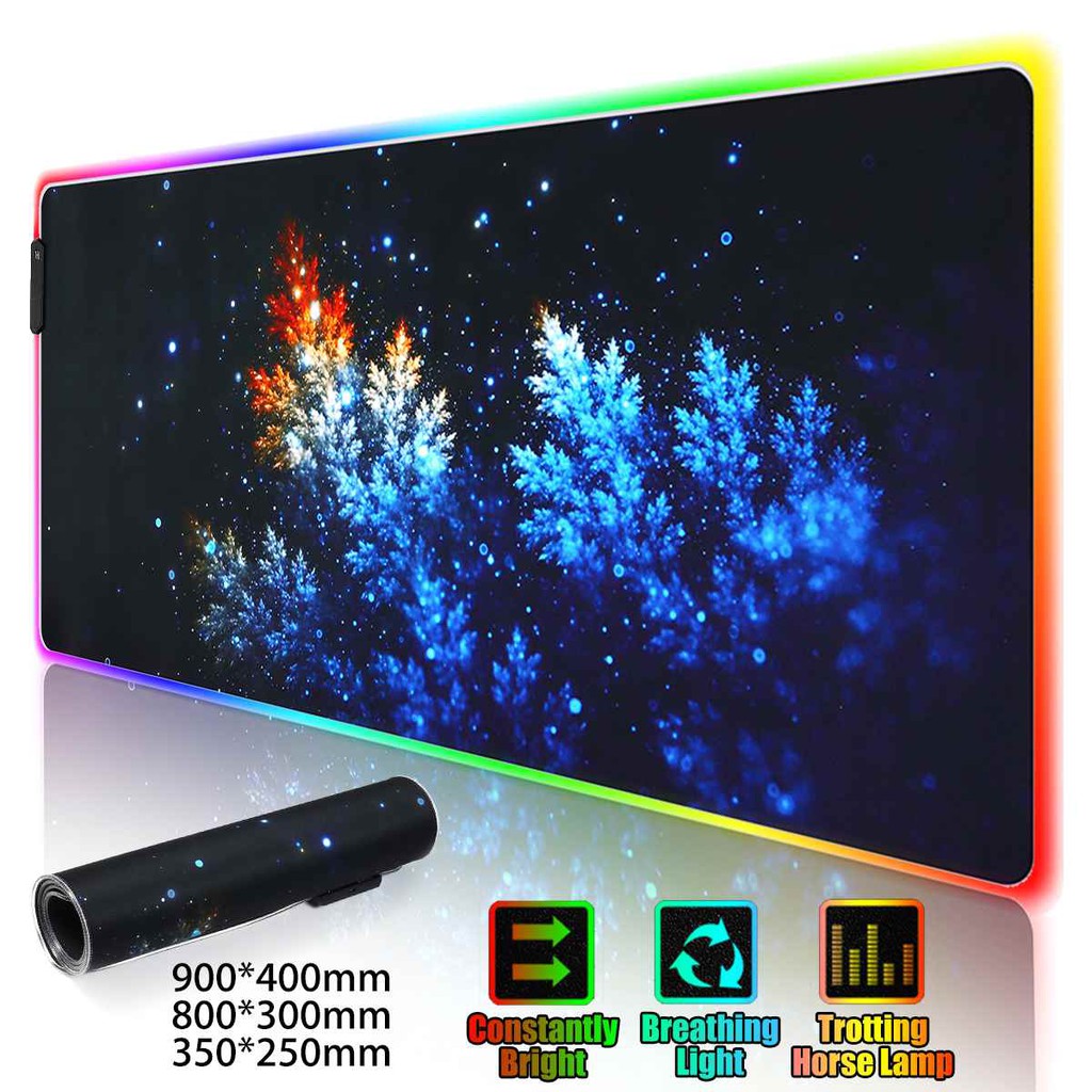 Gaming Mouse Pad LED RGB Large Gamer Mousepad USB LED Lighting Backlit ...