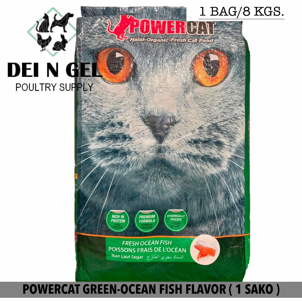 POWERCAT ORGANIC CAT FOOD - ADULT CAT - FRESH OCEAN FISH FLAVOR (1 SAKO/ 8 KGS) | Shopee Philippines