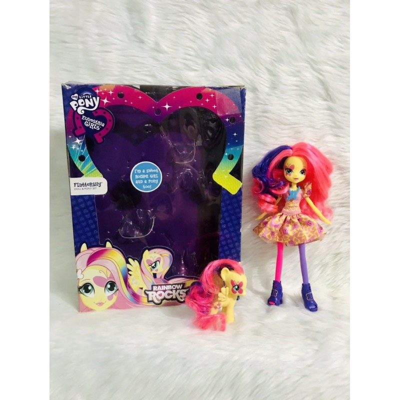 (PRE-LOVED) MY LITTLE PONY Equestria Girls Rainbow Rocks Doll and Pony Set: FLUTTERSHY DOLL ...