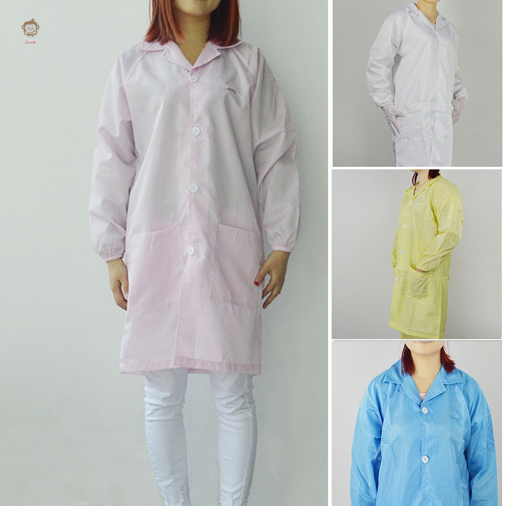Anti-static Smock Cleanroom Suit Overalls Dust-proof Lab Coat Isolation ...