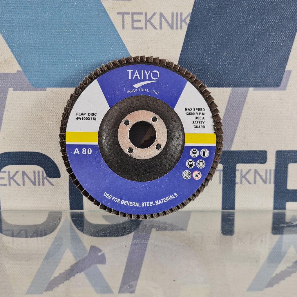 Taiyo SANDING STACKING GRIT 80 FLAP DISC 4 INCH INDUSTRIAL LINE ...