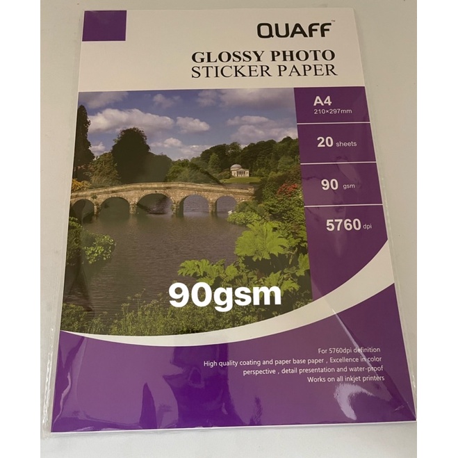 QUAFF Glossy Photo Sticker Paper 90gsm | Shopee Philippines