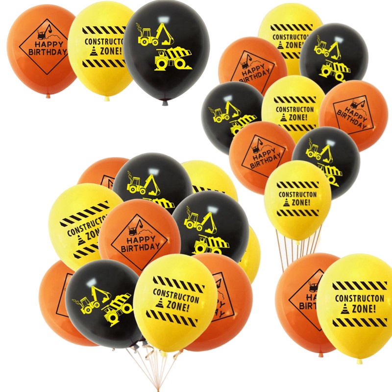 Construction Engineering Balloons Party Decorations Vehicle Excavator ...