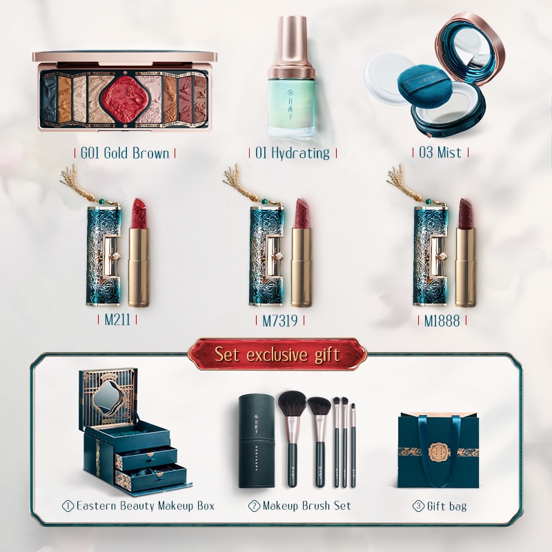 Florasis Eastern Beauty Dressing Makeup Box Gift Set For Woman Loose ...