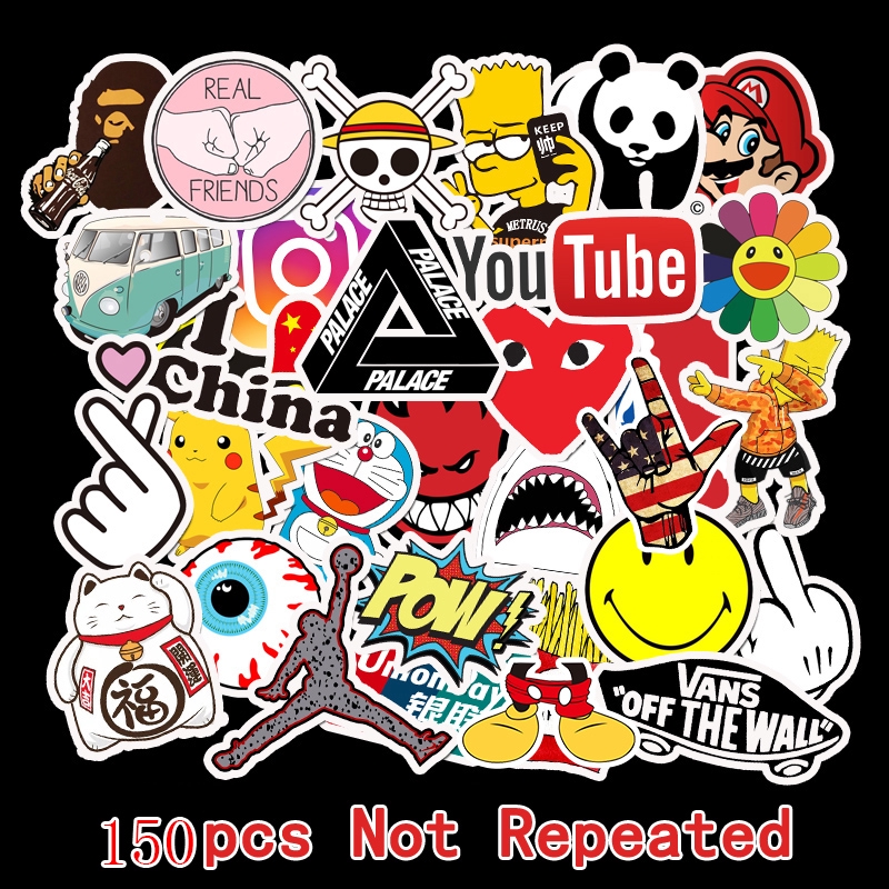 150Pcs Custom Fashion Logo Stickers Cartoon Sticker Scrapbooking ...