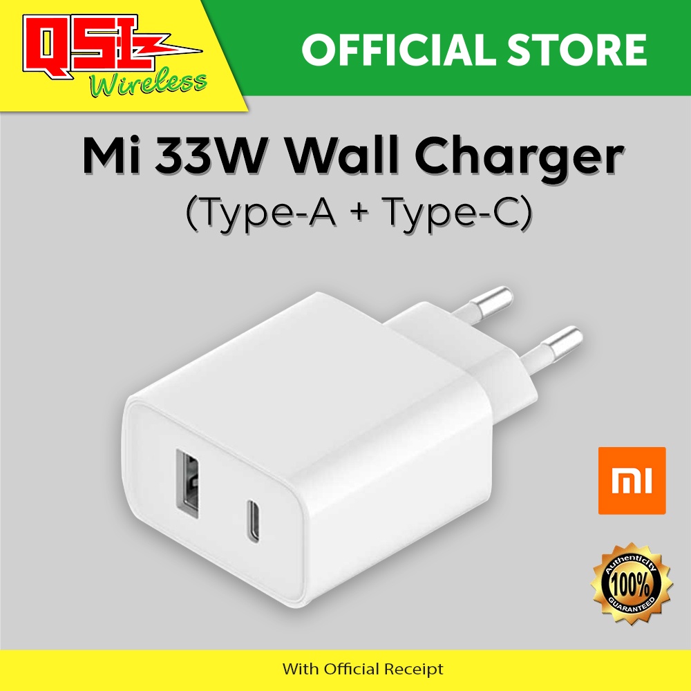Mi 33W Wall Charger (Type-A + Type-C) | Shopee Philippines