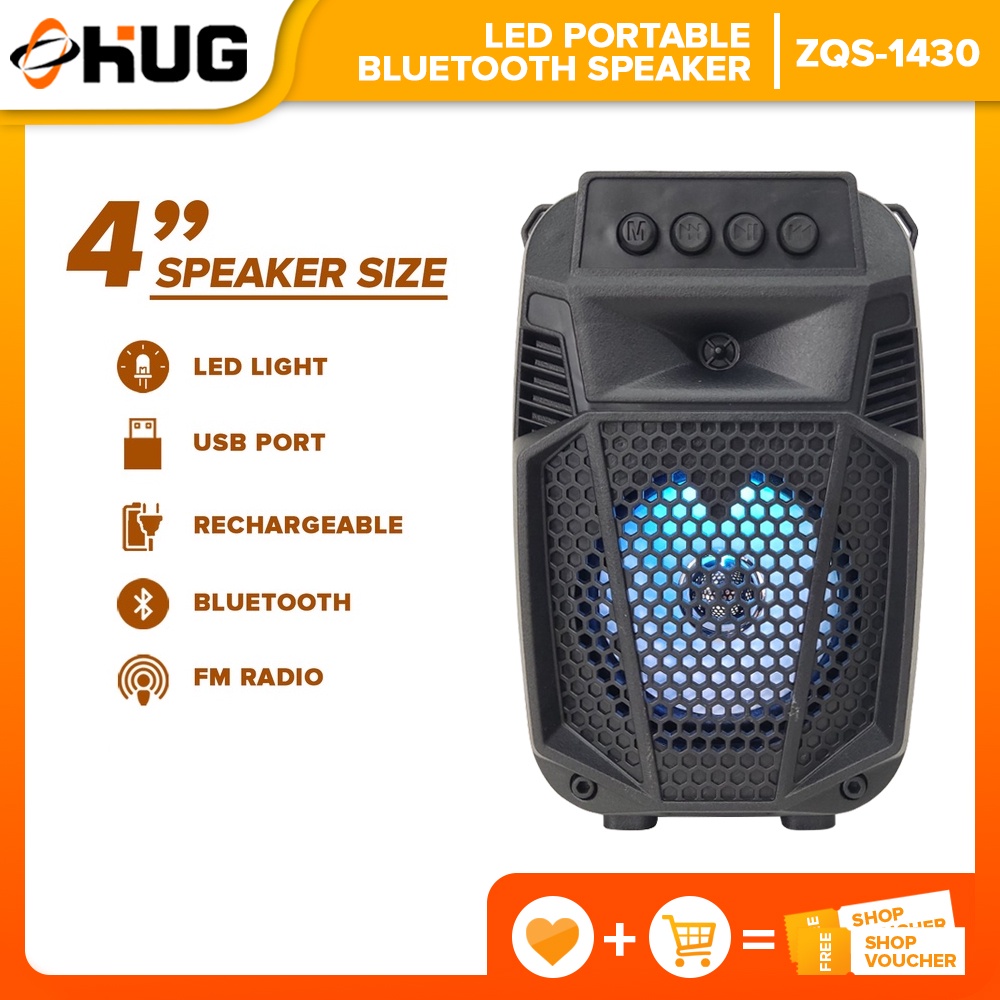Hug Karaoke Portable Wireless Bluetooth Speaker (w/ USB PORT & FM Radio ...