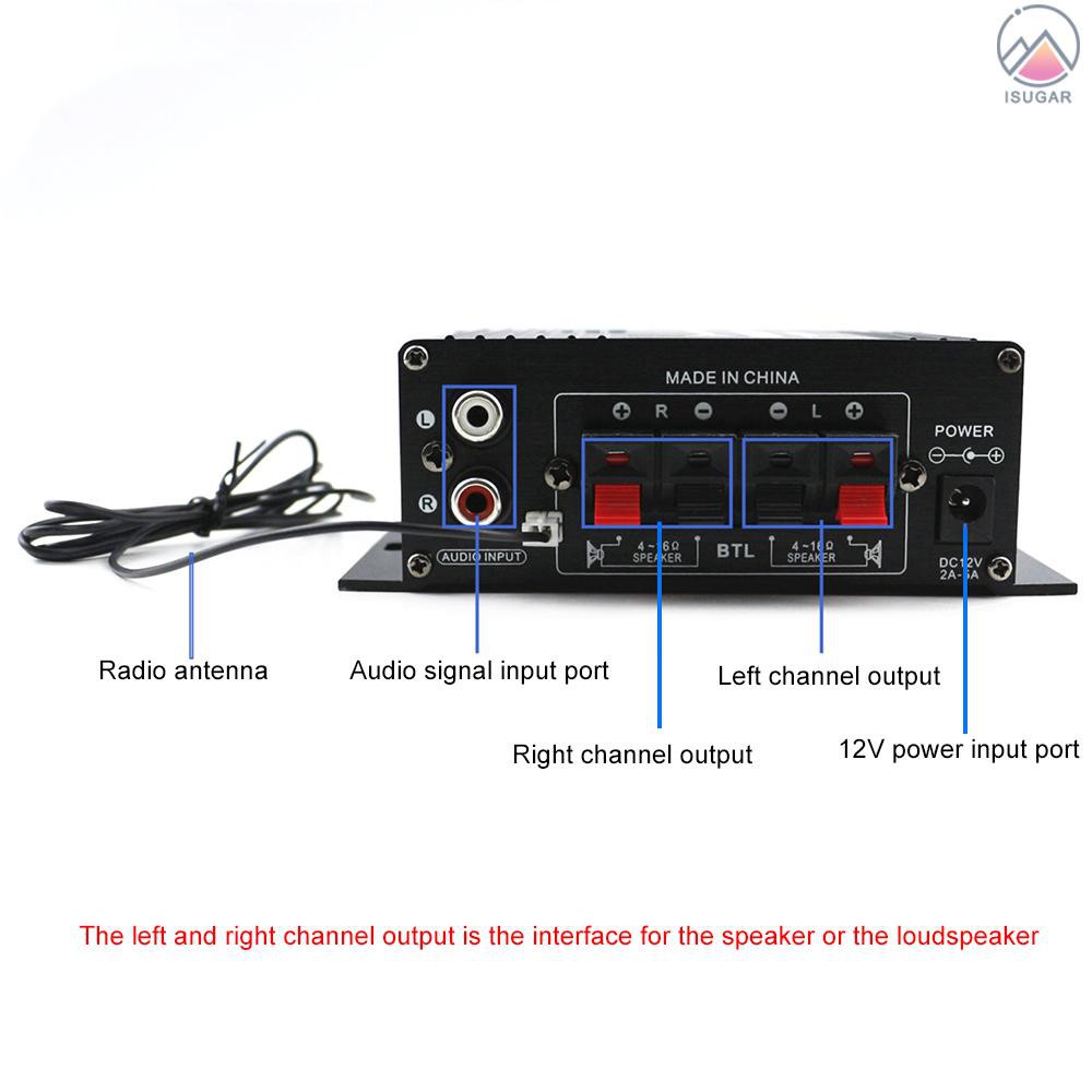 AK370 12V Mini Audio Power Amplifier BT Digital Audio Receiver AMP USB ...
