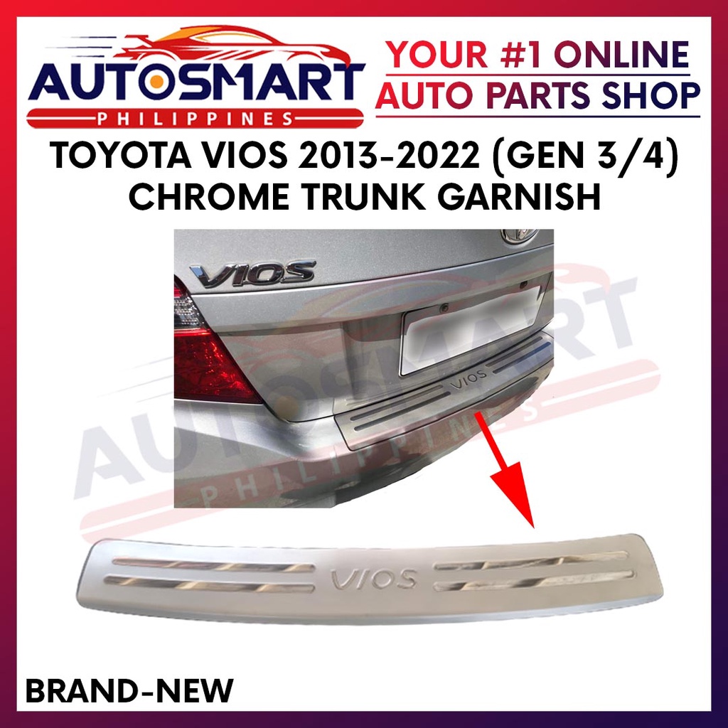 Toyota Vios 2013-2022 (Gen 3/4) Chrome Trunk/Rear Bumper Garnish ...