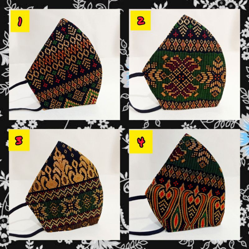 3-ply Batik Motif Fabric Mask With Spunbond Filter/Ethnic Mask/Culture ...